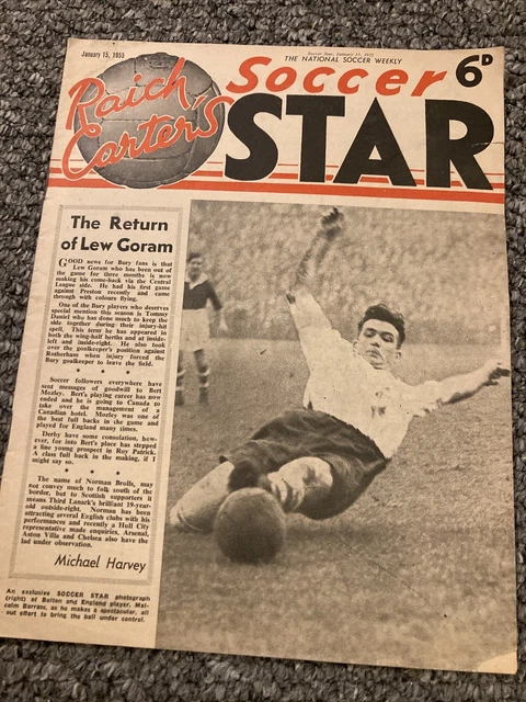 RAICH CARTERS SOCCER Star Magazine - 15 /1/1955 The Gil Merrick Story £ ...