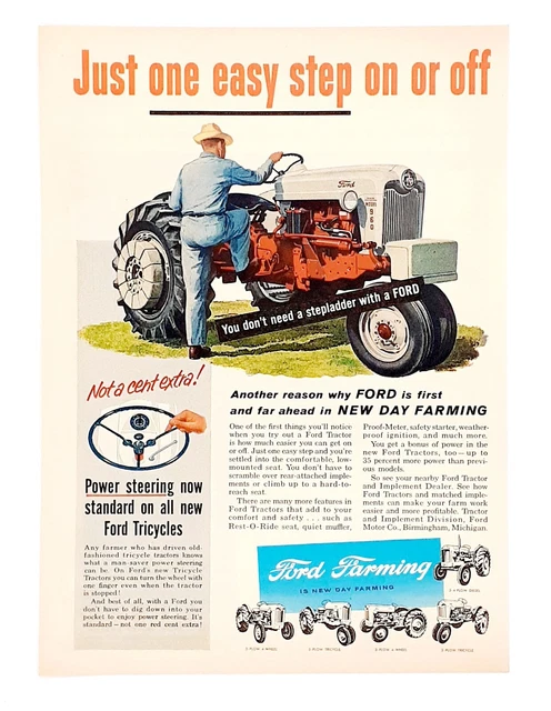 FORD FARM TRACTOR ad vintage 1956 original Ford 960 model advertisement ...