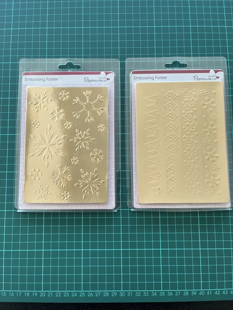 2X PAPERMANIA EMBOSSING Folders SNOWFLAKE & CHRISTMAS BORDERS Card ...