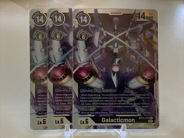 DIGIMON 3X GALACTICMON BT11-111 SEC Phase Dimensionnelle x3 Secret Rare ...