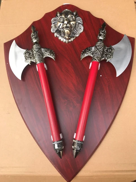 S3208 MEDIEVAL EUROPEAN Caesar Double Axes Polearms Blade W/ Wall Plaque 19.2" $125.99 - PicClick CA