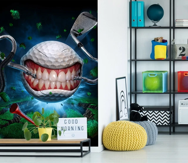 3D WHITE BALL Teeth O520 Wallpaper Wall Mural Self-adhesive Tom Wood ...