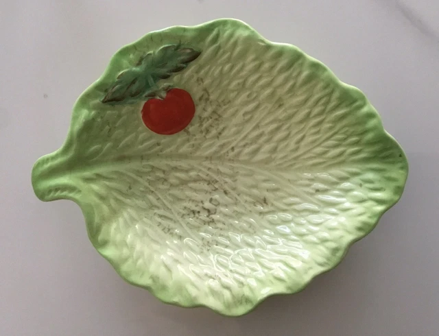 VINTAGE BESWICK WARE - Tomato & Lettuce Leaf design small dish £5.00 ...