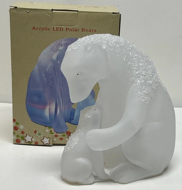 ACRYLIC LED POLAR Bears Light Up Christmas NEW Cracker Barrel ...