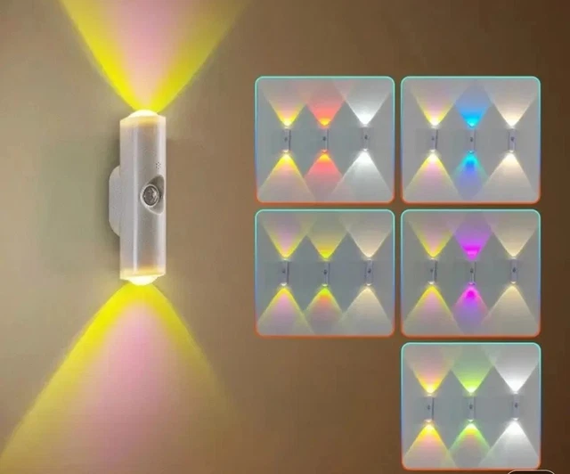 1RECHARGEABLE LED SMART RGB Gradient Motion Sensor Ambient Night Light ...