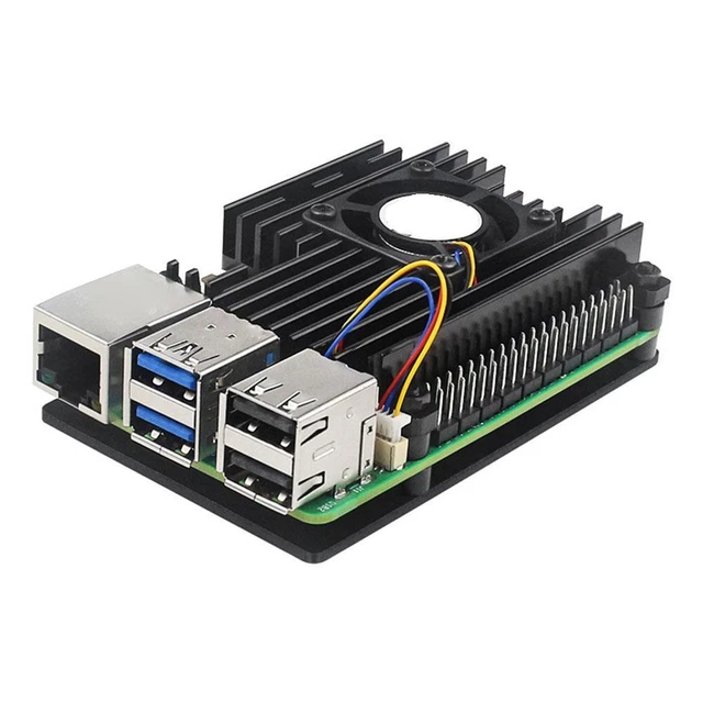 RASPBERRY PI 5 Acrylic Case Enlosure Shell with Cooling Fan Heatsinks ...
