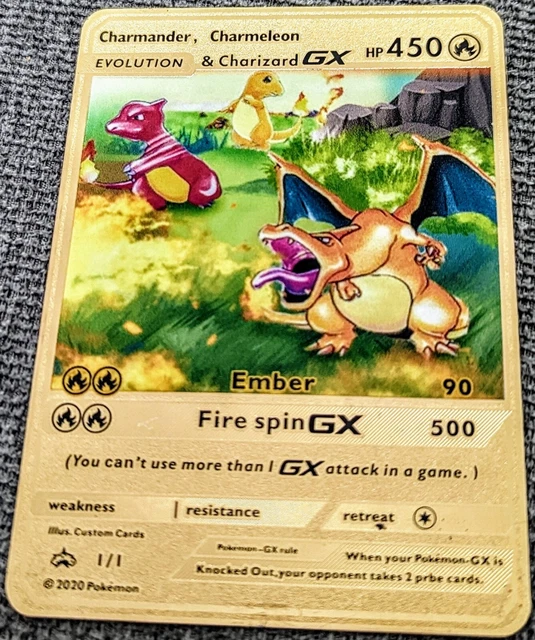 POKÉMON CHARMANDER CHARMELEON Charizard GX Gold Foil Pokemon Card In ...