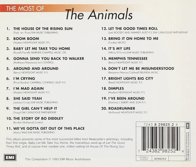 ANIMALS,THE MOST OF The Animals,The (CD) EUR 13,48 - PicClick FR