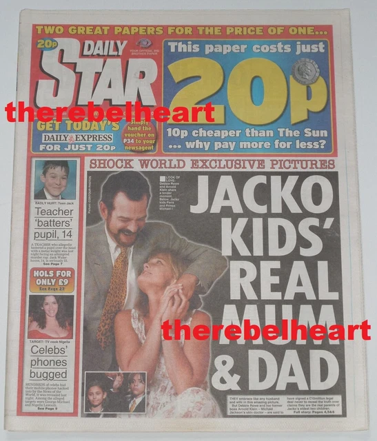 MICHAEL JACKSON 2009 DAILY STAR NEWSPAPER Emma Watson LADY GAGA Cheryl ...