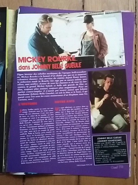 MICKEY ROURKE - France press magazine clipping cutting 80s vintage 1 ...