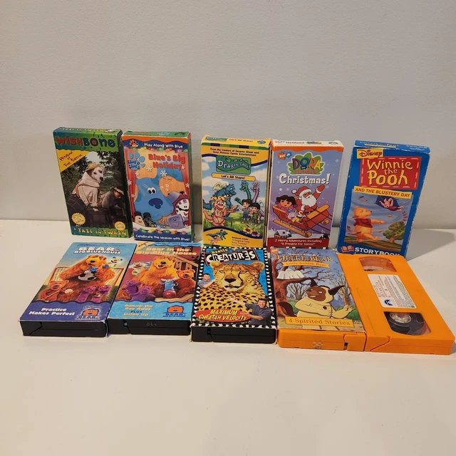 KIDS EDUCATIONAL VHS Lot 10 Tapes Winnie Pooh, Dora, Blue's Clues ...