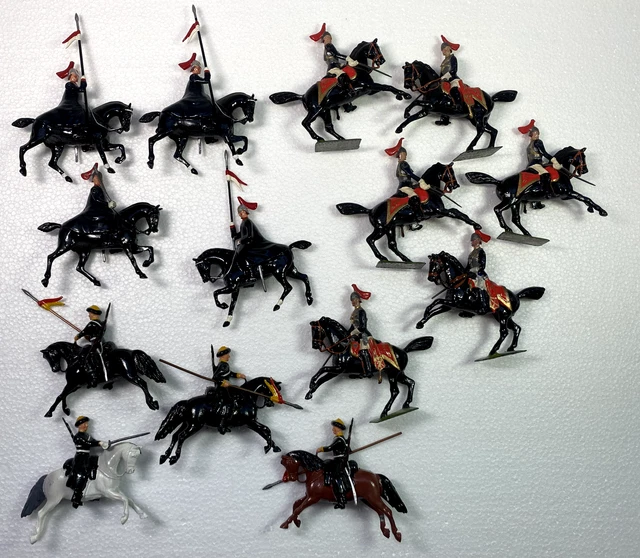 BRITAINS POST WAR toy soldiers. Mounted Horse guards, Lancers, Cossacks ...