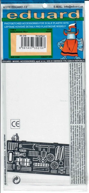 EDUARD 35219 PHOTOÄTZTEILE 1/35 für Bergetiger Sd.Kfz.185 (Italeri) EUR ...