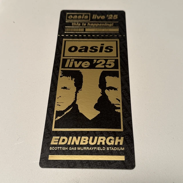 OASIS LIVE 25 Official Souvenir Ticket Edinburgh Commemorative Stub £19 ...