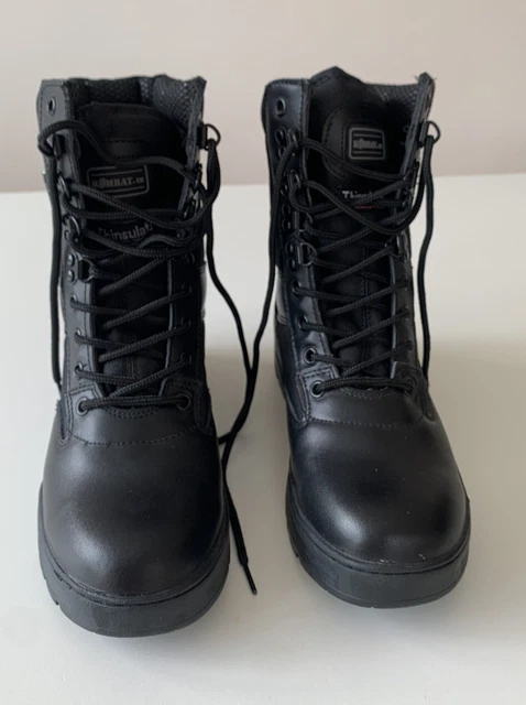 BLACK ARMY CADET Boots 1/2 Leather Combat Patrol Military Work Security ...