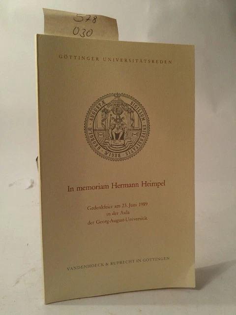 IN MEMORIAM HERMANN Heimpel commemoration ceremony on June 23, 1989 in ... IN MEMORIAM HERMANN Heimpel commemoration ceremony on June 23, 1989 in ...