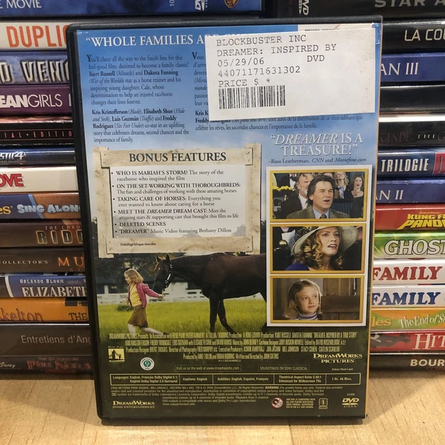 DREAMER KURT RUSSELL Dakota Fanning DVD Widescreen Family Inspirational ...