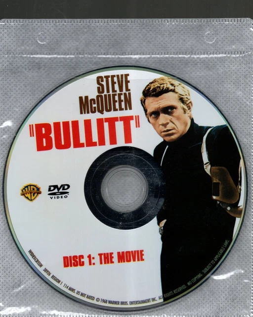 BULLITT (1968) DVD *DISC ONLY* = REGION 1 - Steve McQueen $5.00 ...