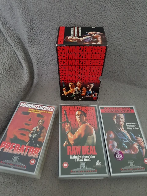 VINTAGE SCHWARZENEGGER VHS Boxset Commando, Raw Deal, Predator, Action ...