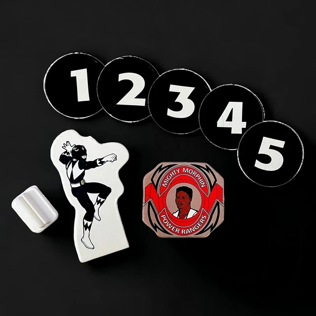MIGHTY MORPHIN POWER Rangers Board Game Replacement Black Ranger Parts ...