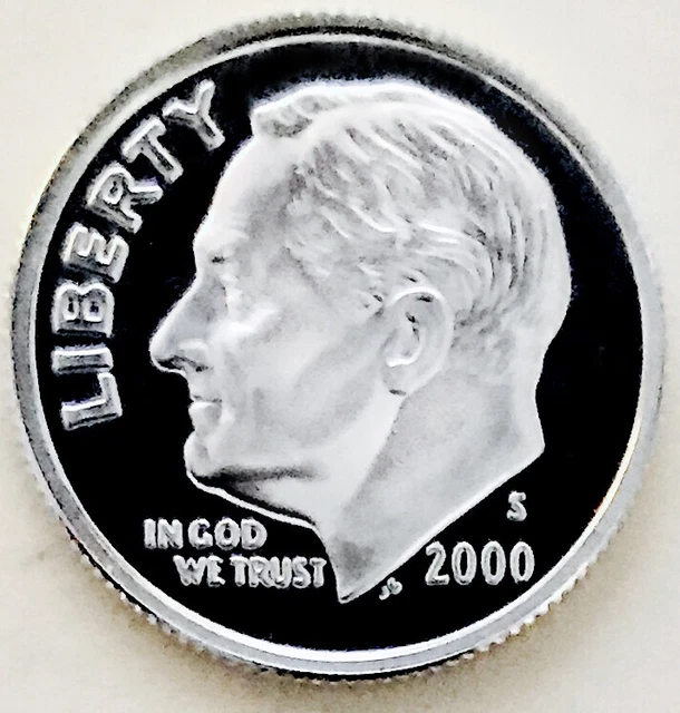 2000 S**SILVER**PROOF ROOSEVELT! Superb Gem Full Torch! Ultra Rare Dcam ...