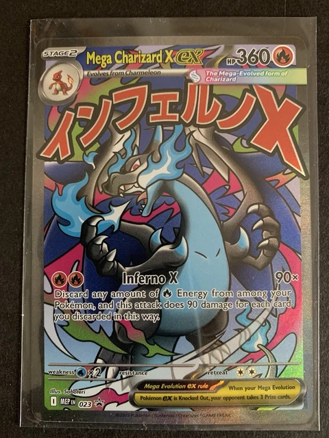 POKÉMON TCG MEGA Charizard X ex MEP 023 Mega Evolution Black Star Promo ...