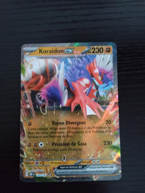 CARTE POKÉMON KORAIDON EX 124/197 ultra rare EV3 flammes obsidiennes FR ...