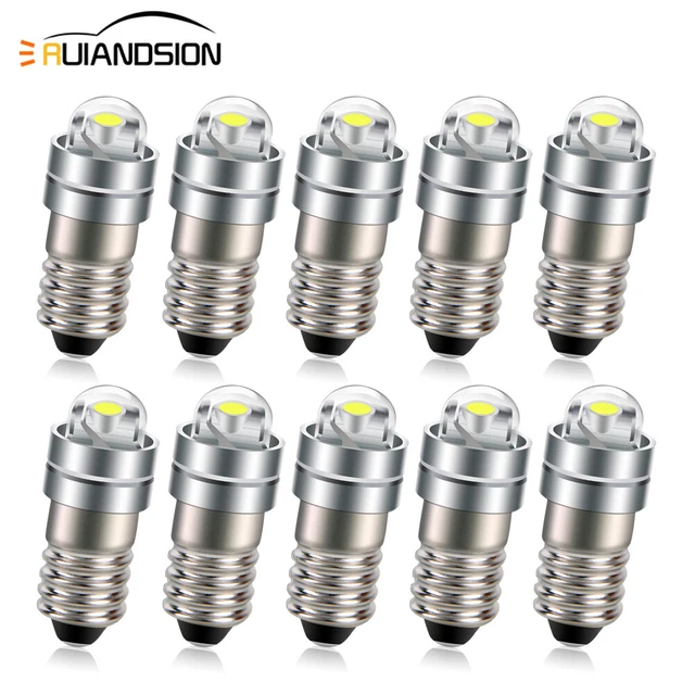 SCREW BASE E5 E5.5 COB LED Tool Mini Light Toy Bulb 3-6V 9-24V White ...