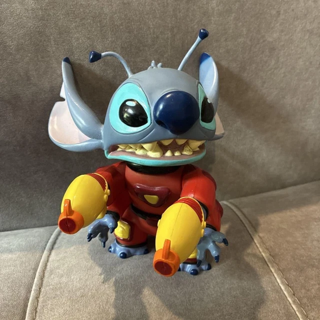 DISNEY STITCH ACTION Figure with Weapons, 15cm, Blue & Red Plastic £152 ...