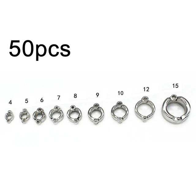 50PCS PARROT LEG Rings Metal Active Opening Foot Ring Alloy Clip for ...