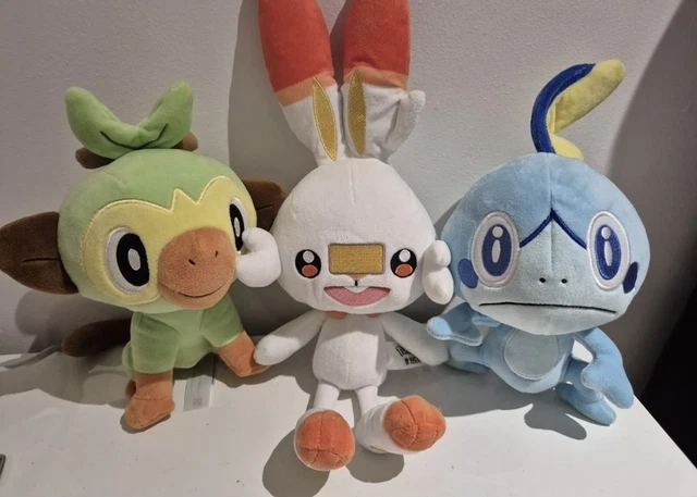 POKEMON GALAR STARTERS Scorbunny Grookey Sobble Small Plush Soft Toy ...