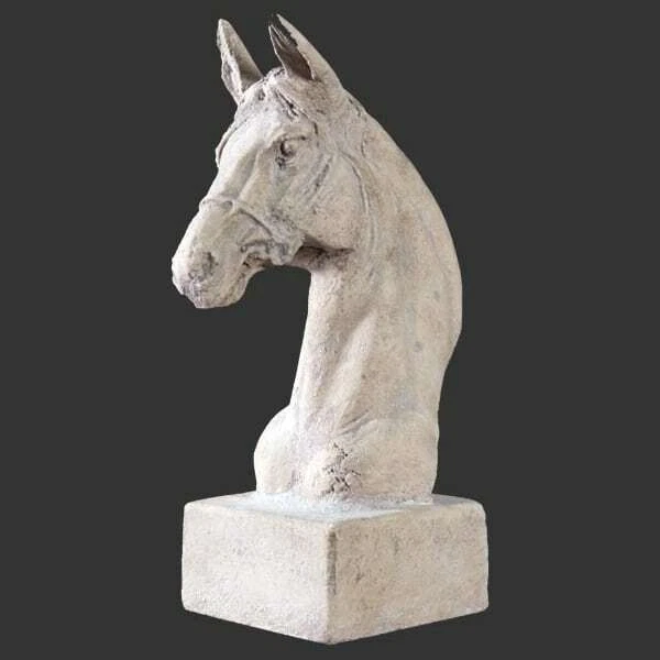 STONE EFFECT HORSE Head Statue Life-Size Realistic Indoor Outdoor Model ...