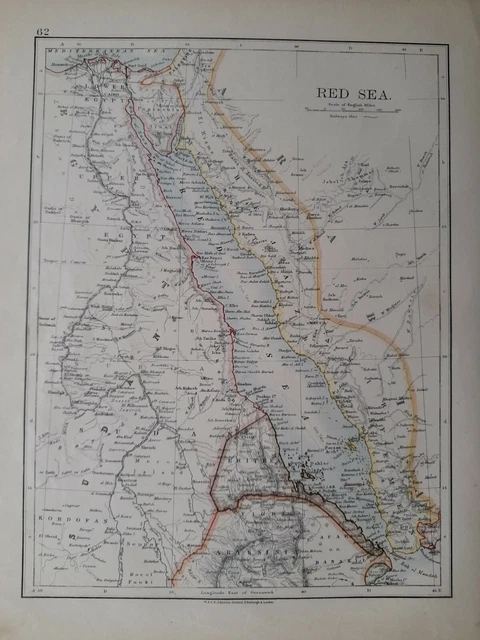 1906 MAPPA RED Sea Egitto Peninula Di Sinai Cairo Alexandria EUR 60,73 ...