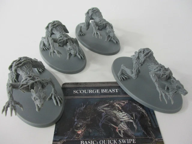 BLOODBORNE: THE BOARD Game 4x SCOURGE BEAST Minis & Card NEW!! £18.00 ...