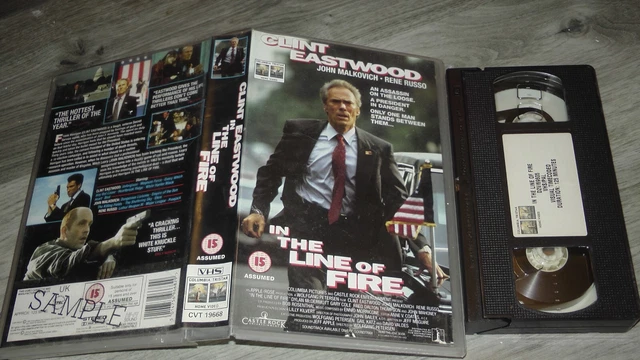 IN THE LINE Of Fire VHS Big Box Timecode Sample Dealer Rental TBC Cert ...