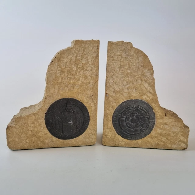 VINTAGE PAIR WW2 Air Raid Damage Houses Of Parliament Stone Bookends ...