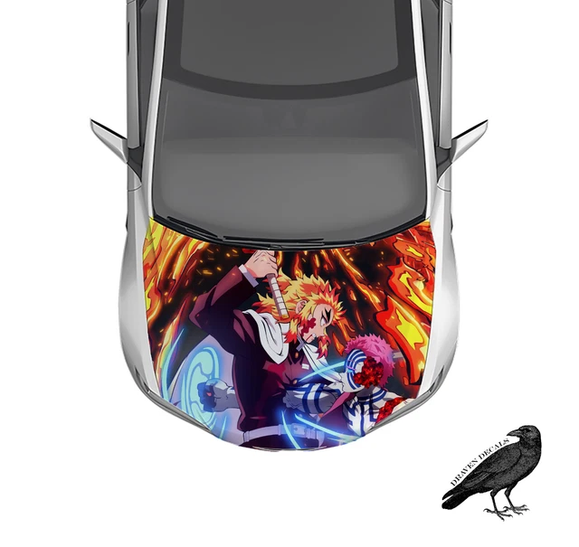 RENGOKU DEMON SLAYER White Anime Hood Wrap Weatherproof Car Decal 50 ...