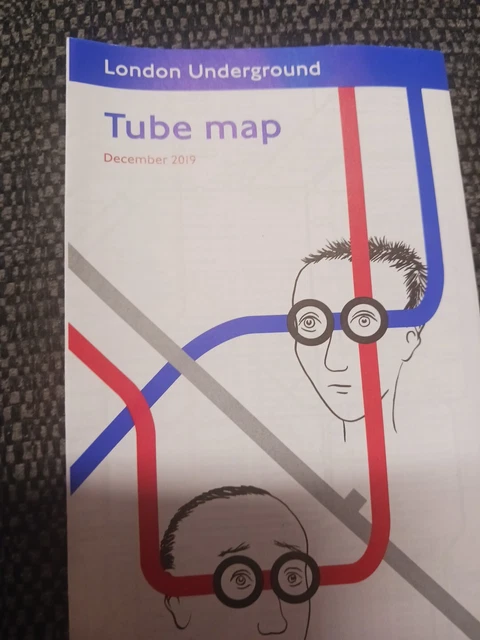 LONDON UNDERGROUND TUBE Map December 2019 Morden by Bedwyr Williams £1. ...
