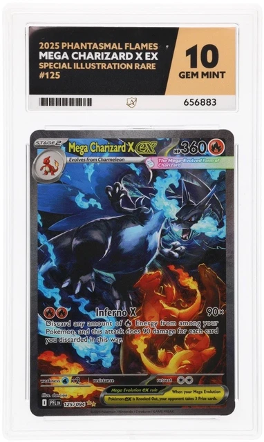 MEGA CHARIZARD X EX SIR #125 2025 Phantasmal Flames PSA 10 Gem Mint ...