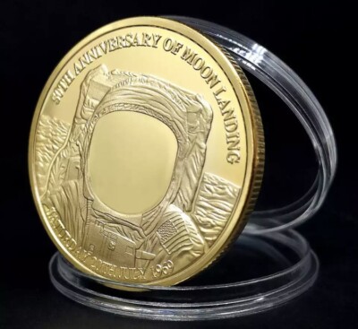 APOLLO 11 MOON Landing 50th Anniversary Gold Plated Coin- One Giant ...