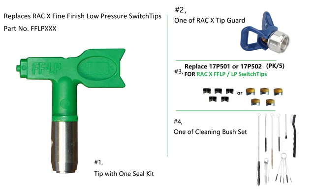 FINE FINISH LOW Pressure Airless Spray Tips Replaces Racx Ff Lp Switch ...