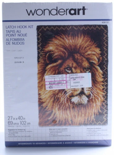 (LION) - CARON Wonderart Latch-Hook Kit, 70cm x 100cm. Brand New $108. ...
