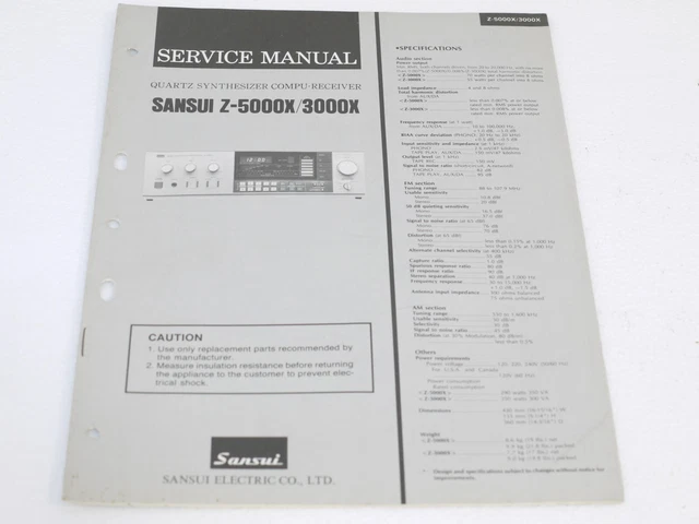 ORIGINAL SANSUI Z-5000X / 3000X Service Manual EUR 9,90 - PicClick DE