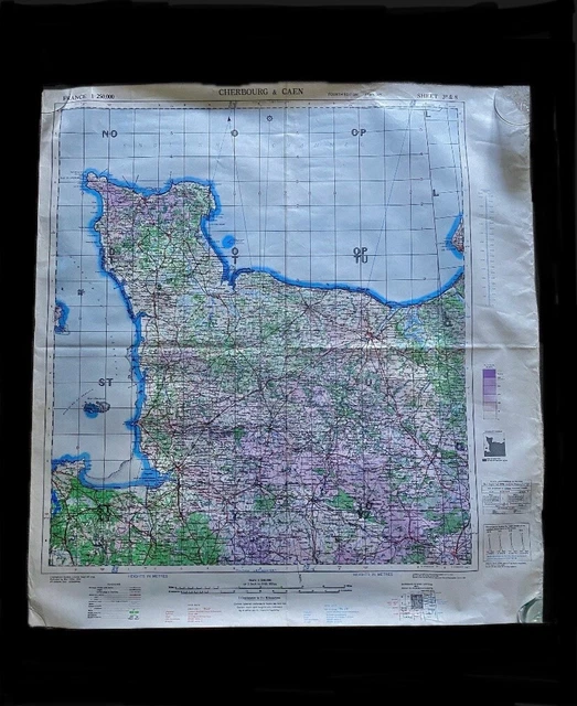 ORIGINAL WW2 D-DAY Map Cherbourg Caen USAAF Airborne June 1944 £125.52 ...