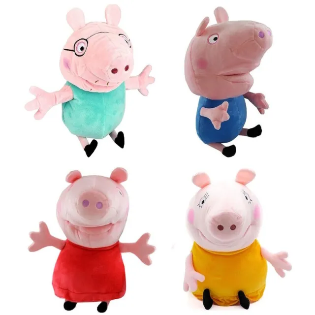 LARGE 30CM PEPPA Pig Plush Hand Puppets Soft Cuddly Teddy Toy Daddy ...