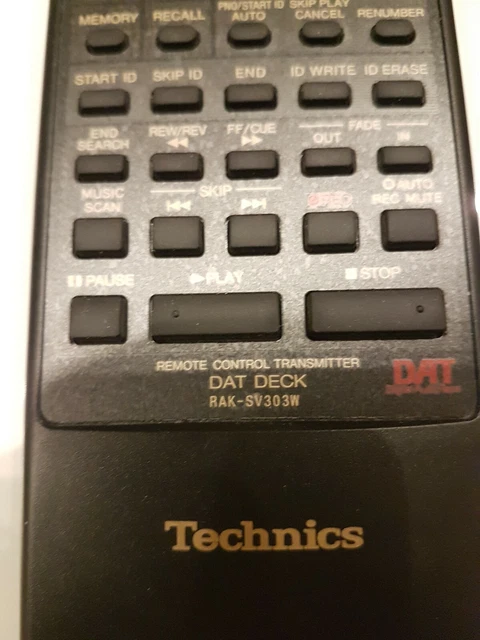 TECHNICS RAK-SV303W ORIGINAL DAT-Recorder SV-DA10 Fernbedienung/Remote ...