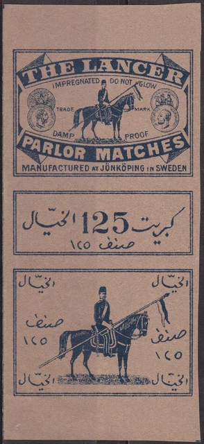 OLD MATCHBOX LABEL Sweden, The Lancer Parlor Matches AC125 $5.89 ...
