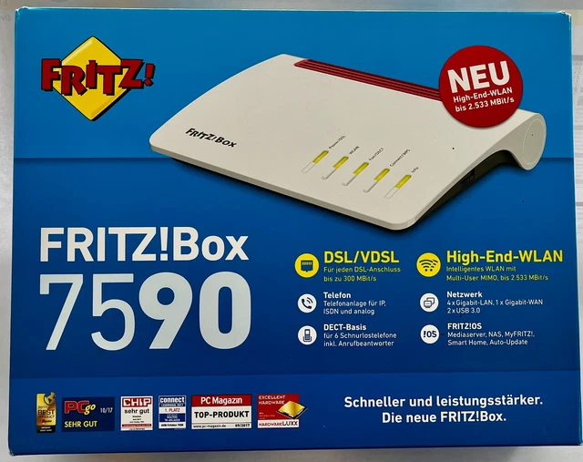 AVM FRITZ!BOX 7590 WLAN Router mit Modem - Weiß - voll funktionsfähig ...