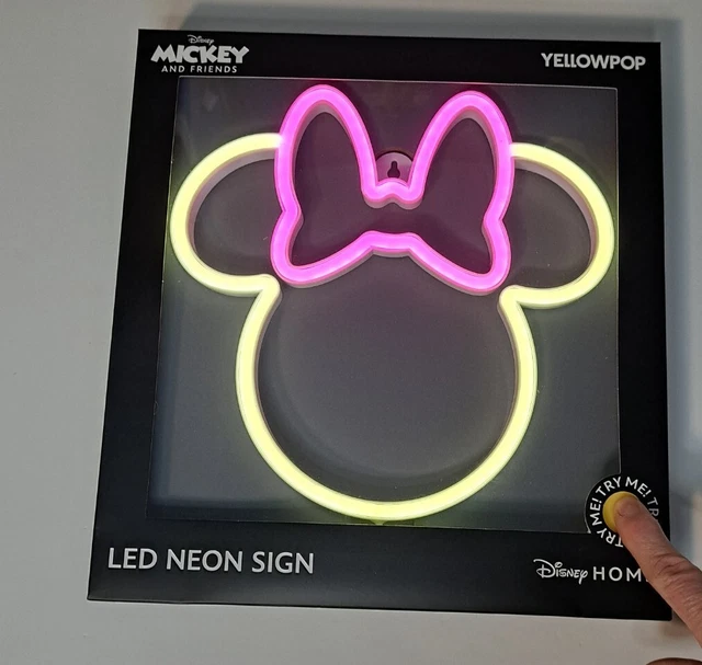 DISNEY MINNIE MOUSE Ears Yellowpop LED Neon Signs for Wall Decor New £ ...