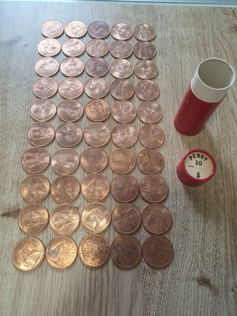 UK 1967 PENNIES unc coin roll tube elizabeth coins bundle joblot job ...